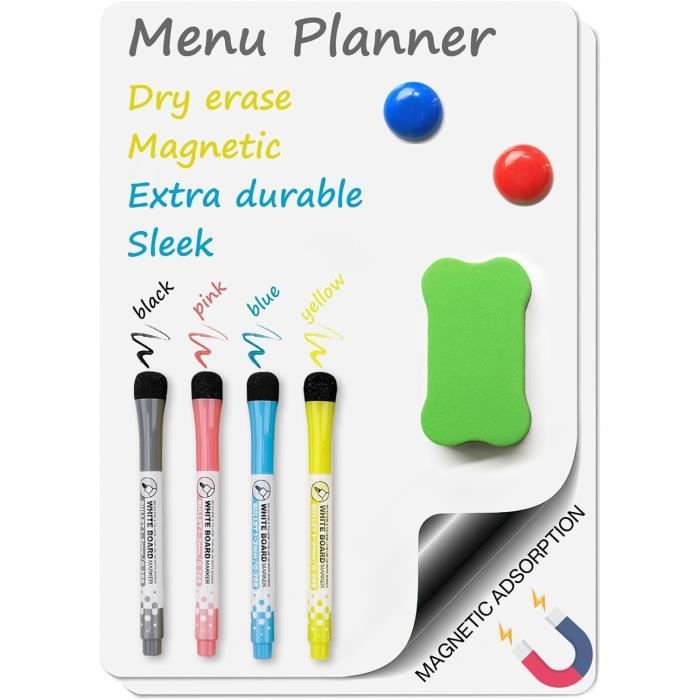 A4 Tableau Blanc Magnetique, Tableau Magnetique Frigo, Tableau Mémo ...