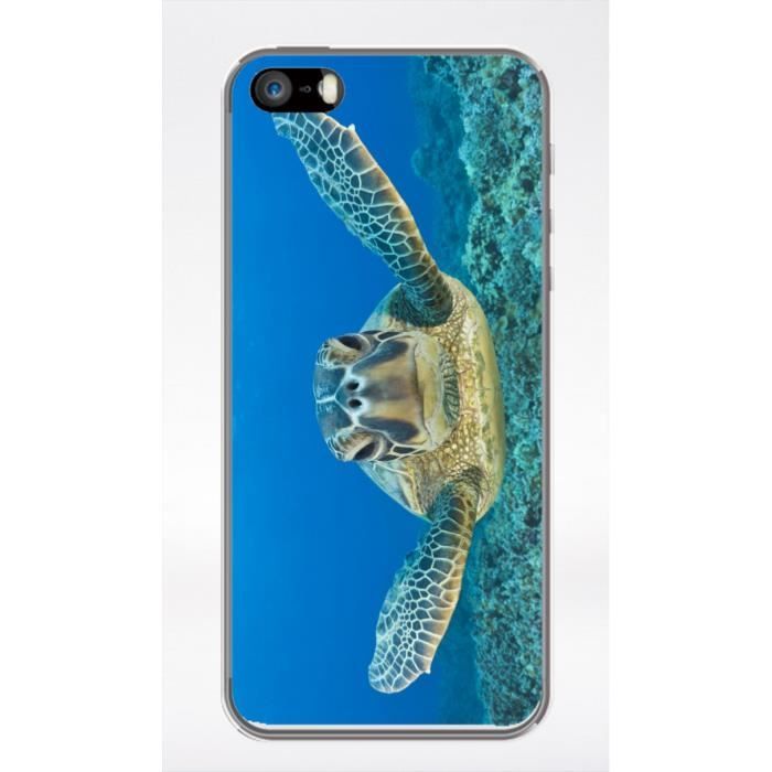 Coque transparente iphone 5 tortue verte d hawai - Cdiscount Téléphonie