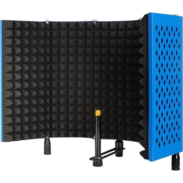 Bouclier d'isolation de microphone bleu à 5 panneaux, bouclier ...