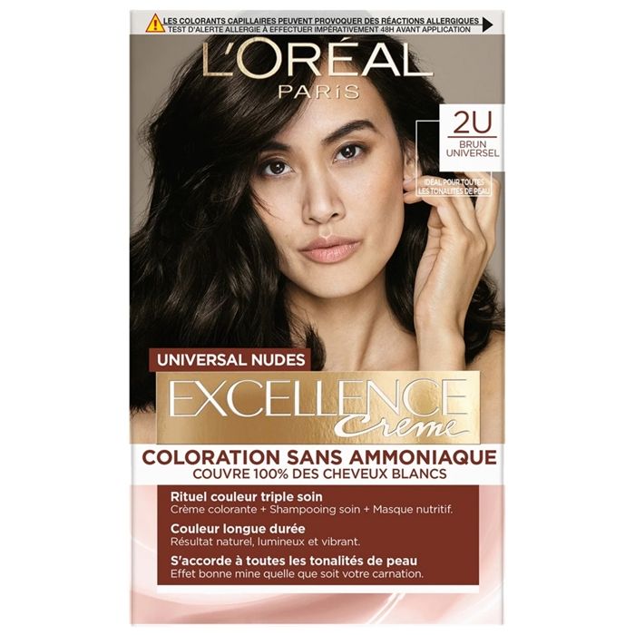 Coloration sans ammoniaque L'OREAL PARIS Excellence Crème 2U - Brun ...