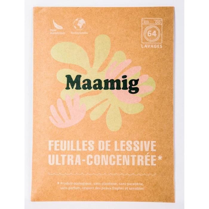 Feuilles de Lessive 64 Lavages Lingettes de Lessive Ultra Concentrée ...