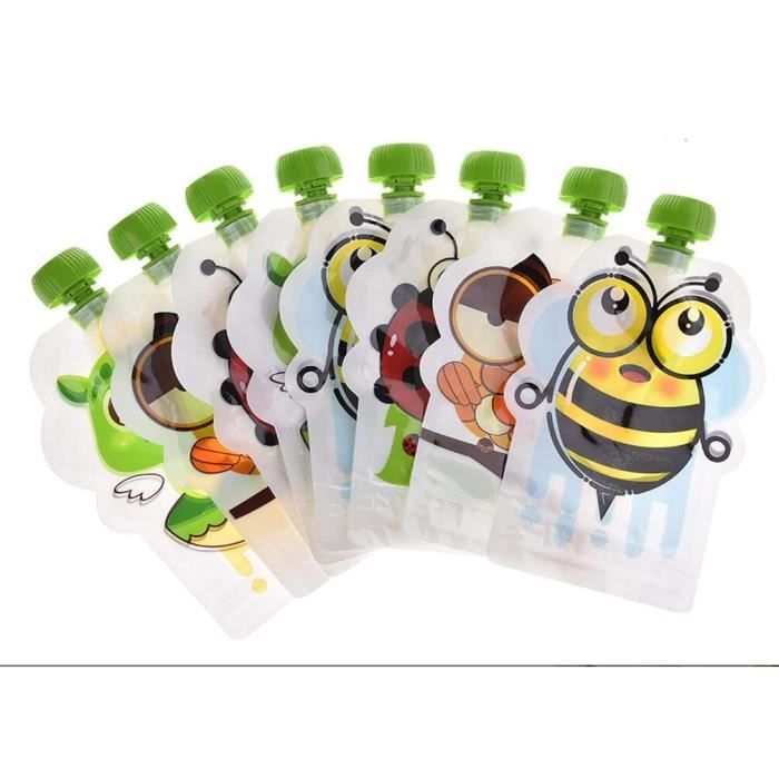 Gourde Compote Enfant Reutilisable - - 8pcs - Purée faite maison ...
