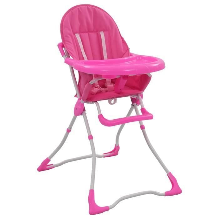 CHEZ STAR® Luxe Chaise haute pour bébé Rose et blanc , Haut de gamme ...