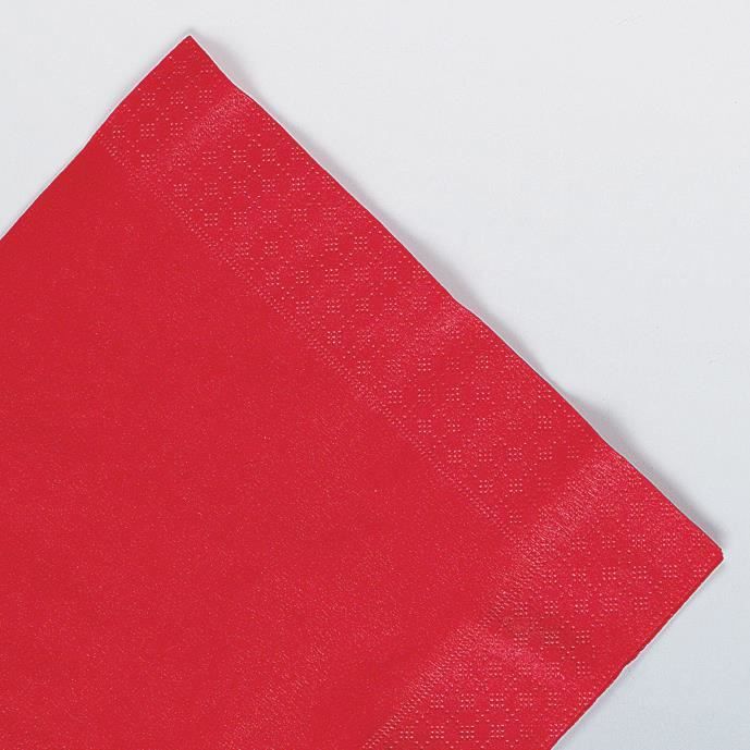Serviettes rouge en papier ouate 2 plis 25 x 25 cm AVA - Cdiscount Maison