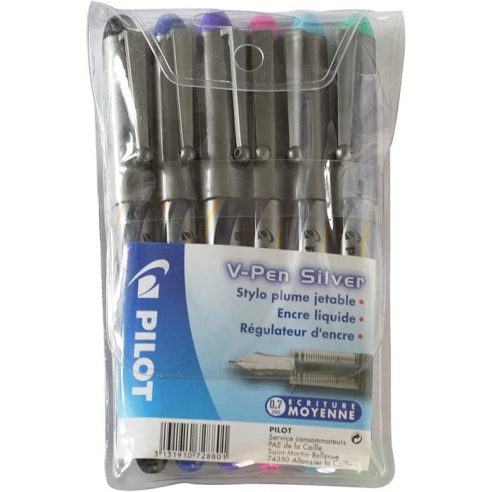 V-Pen Pro Stylo-Plume Jetable Pointe Moyenne Couleurs Assorties[u3973 ...
