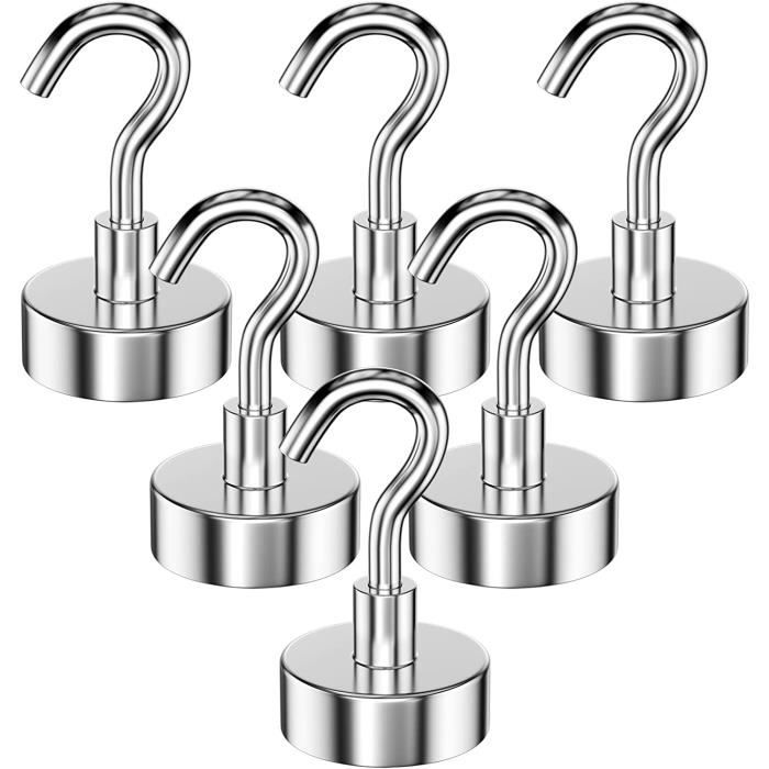 Gvolatee 6 Pièces 20 Mm Crochet Aimanté D’attraction 9kg Aimant ...
