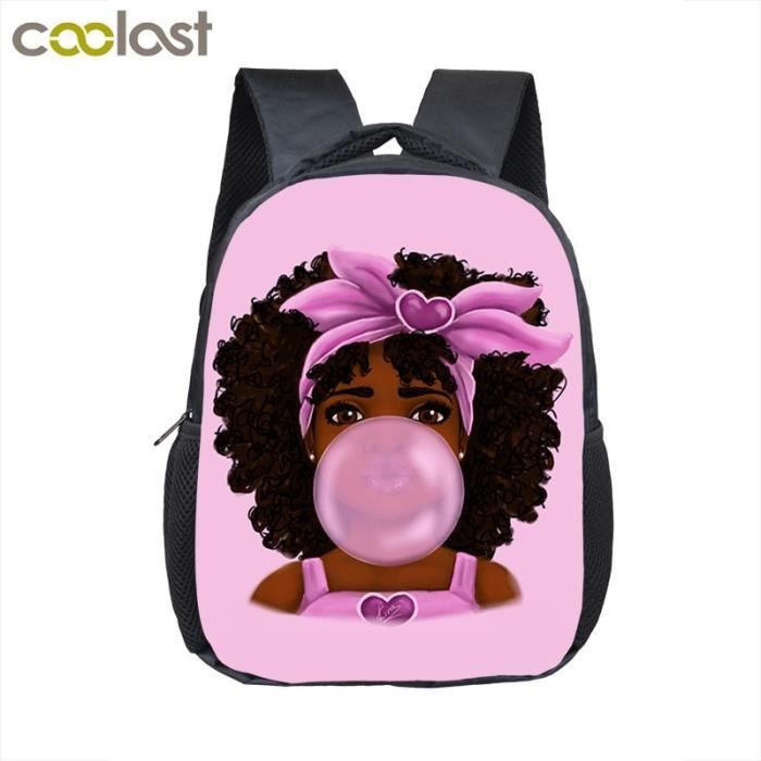 30cm24cm10cm - Cartoon Latin America Afro Girl Backpack Children School ...
