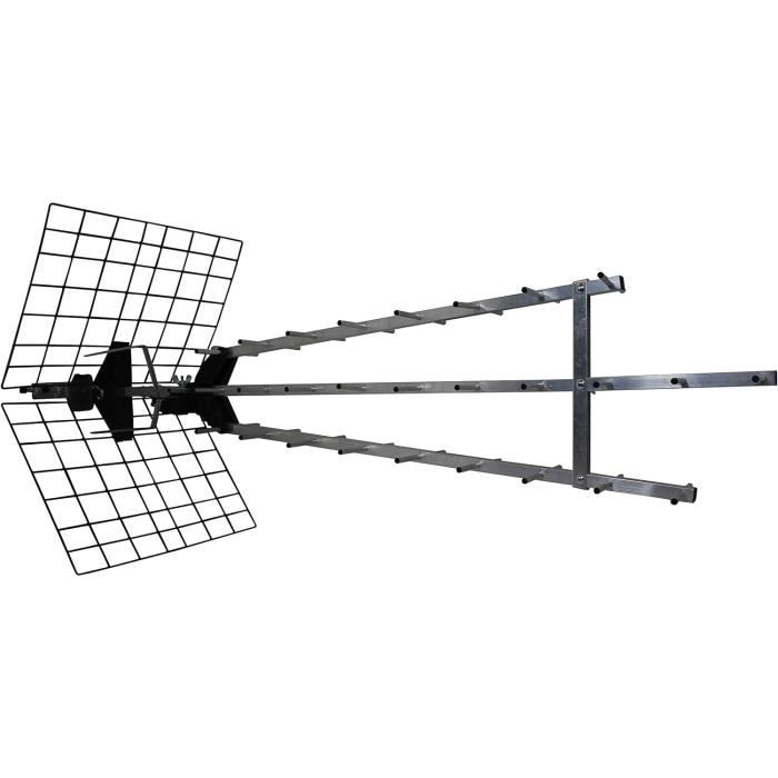 Antenne d'extérieur Trinappe amplifiée 57 dB - filtre 4G - UHF - 4K ...