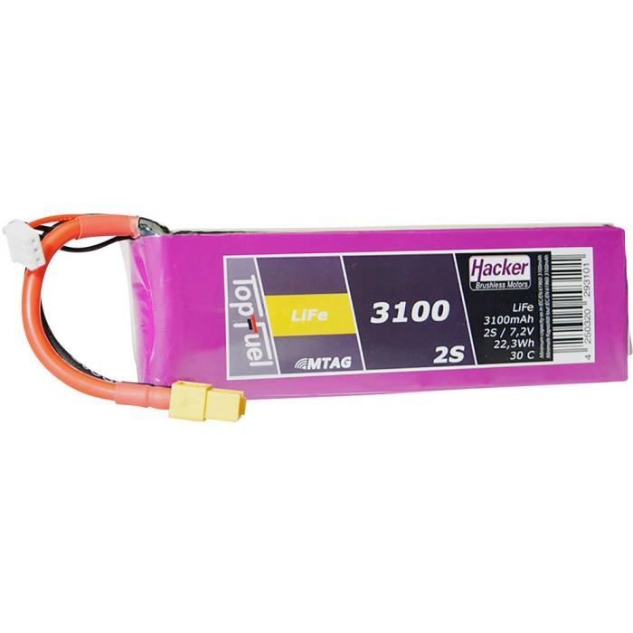 Hacker Pack de batterie (LiFe) 6.6 V 3100 mAh Nombre de cellules: 2 30 ...