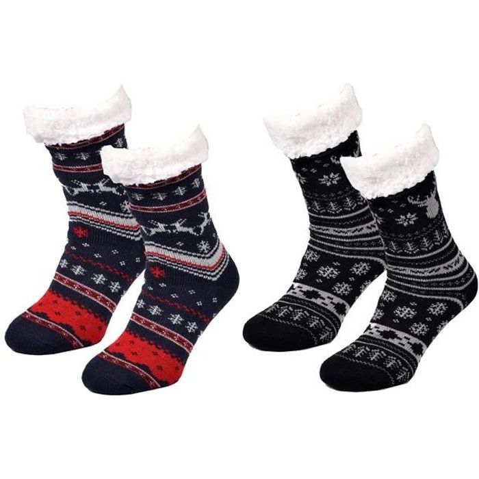 Chaussettes Homme SHERPA d'intérieur Thermiques Antidérapantes Pack de ...