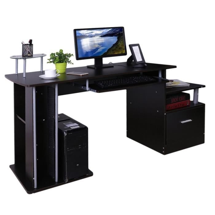 Table de PC Ordinateur Meuble Mobilier de bureau d'angle, Avec plateau ...