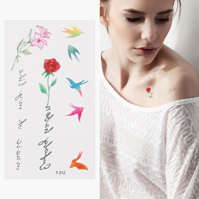 Tatouage Stickers,Avalez et Rose Tatouage Temporaire Stickers,Sticker ...