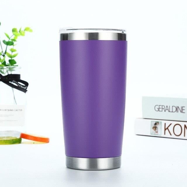GOURDE BIDON,Violet-600ML--Mug thermique avec couvercle en paille, en ...
