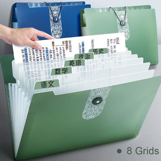 POCHETTE PLASTIQUE,8Grid green--classeur A4 à grille 8-12, sac de ...