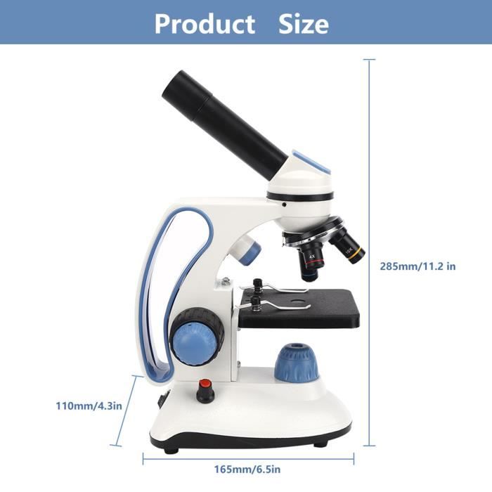 Microscope 1000X Microscope monoculaire pour étudiant 113RT 1000X ...