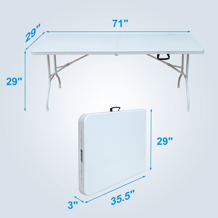 Table pliante portable de 180cm - cadre en acier à haute hauteur ...