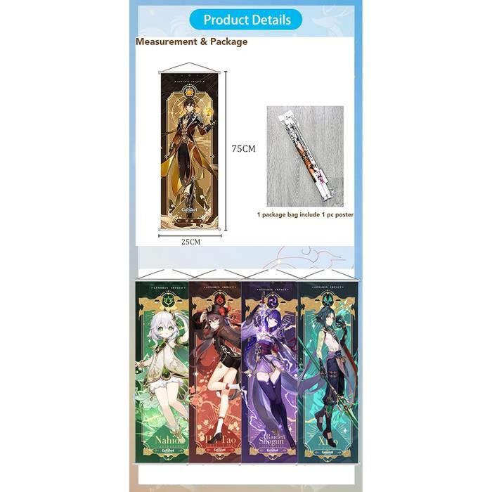 Scroll Poster Genshin Impact Sumeru Game Character Hanging Wall Art ...
