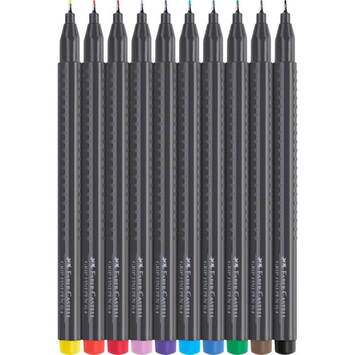 Feutre fin - Faber-Castell - Grip Finepen - Étui de 10 - Largeur de ...