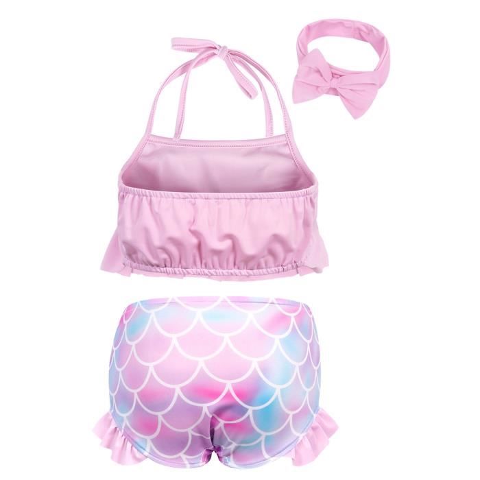 Freebily Bikini Enfant Fille Maillot de Bain Deux Pieces Sirène Haut à ...