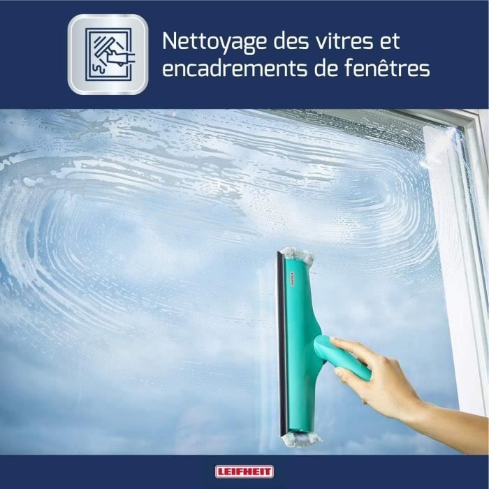 Lave-vitres 3-en-1 L avec molleton microfibres, raclette vitre ...