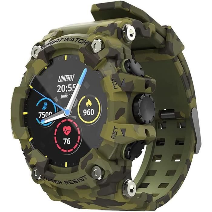 Smartwatch Militaire Fitness Tracker Bluetooth Montres Moniteur De ...