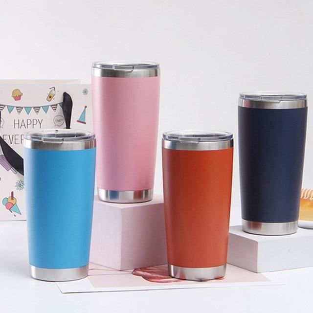 GOURDE BIDON,Violet-600ML--Mug thermique avec couvercle en paille, en ...