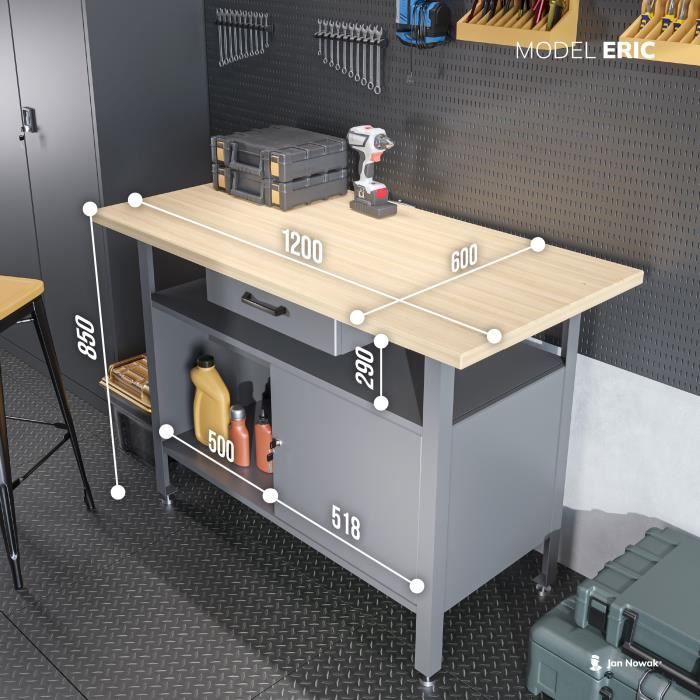 Etabli Atelier Garage avec Plan de Travail Tiroir Compartiment ...
