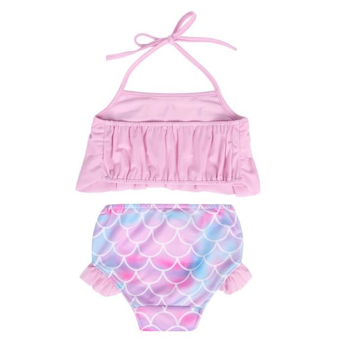 Freebily Bikini Enfant Fille Maillot de Bain Deux Pieces Sirène Haut à ...