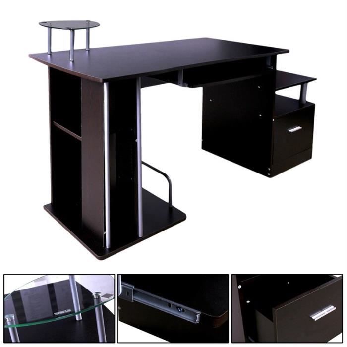 Table de PC Ordinateur Meuble Mobilier de bureau d'angle, Avec plateau ...