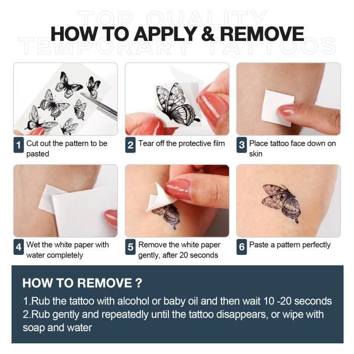 Tatouage Stickers,Avalez et Rose Tatouage Temporaire Stickers,Sticker ...