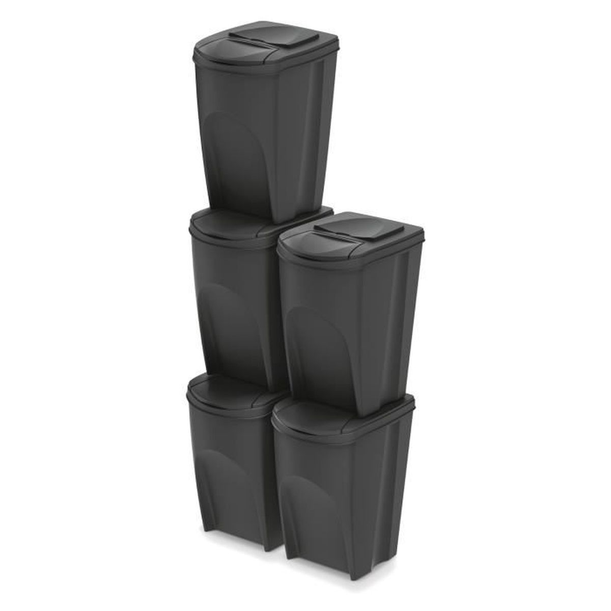 Ensemble de 5 poubelles de tri Prosperplast Keden SORTI BOX IKWB35S5 ...