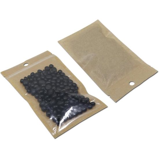 WACCOMT Pack Kraft Front Transparent Brown Plastic Sealable Packaging ...