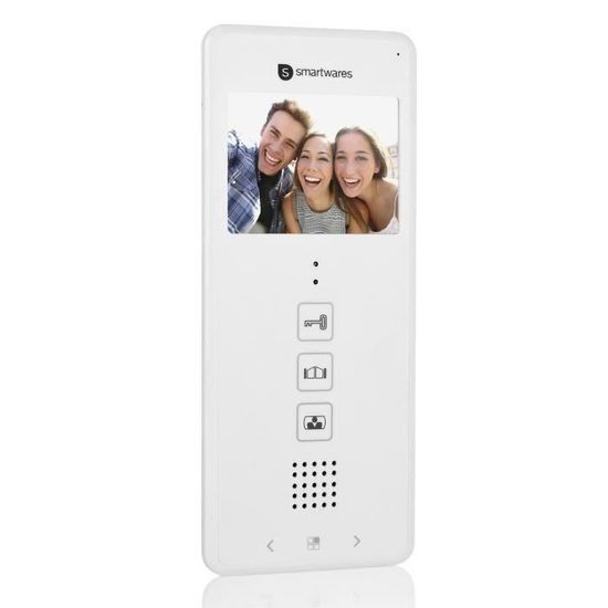 SMARTWARES Unité vidéo intérieure supplémentaire 2 fils avec écran 3,5 ...