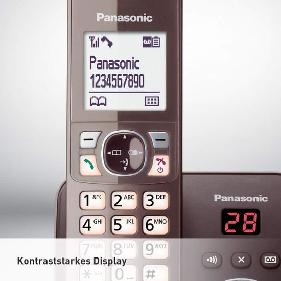 Panasonic KX-TG6821 Téléphone Sans fil Répondeur Ecran - Cdiscount Téléphonie