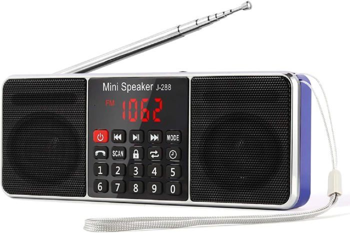 Blue Blue Radio J-288 Portable FM AM(MW) MP3 TF USB AUX avec Haut ...