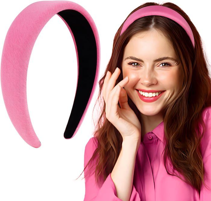 Classique Serre-Tête Rose Bandeau De Cheveux Femme Serre-Tête Large 4Cm ...