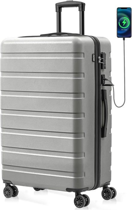 Valise Trolley Cabine Pc Abs Avec Usb Et Serrure Tsa Trolley Rigide ...