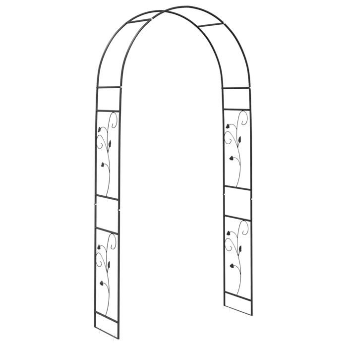 Arche de jardin florale - vidaXL - Noir - 115 x 37 x 231 cm - Moderne ...