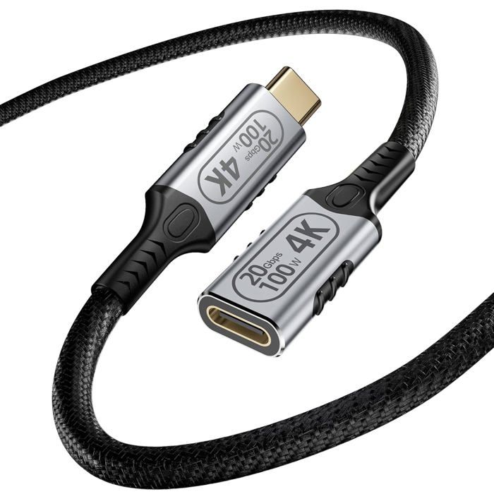 TRAHOO-Rallonge USB c, USB c Femelle vers Male rallonge usbc 3.2 100W ...