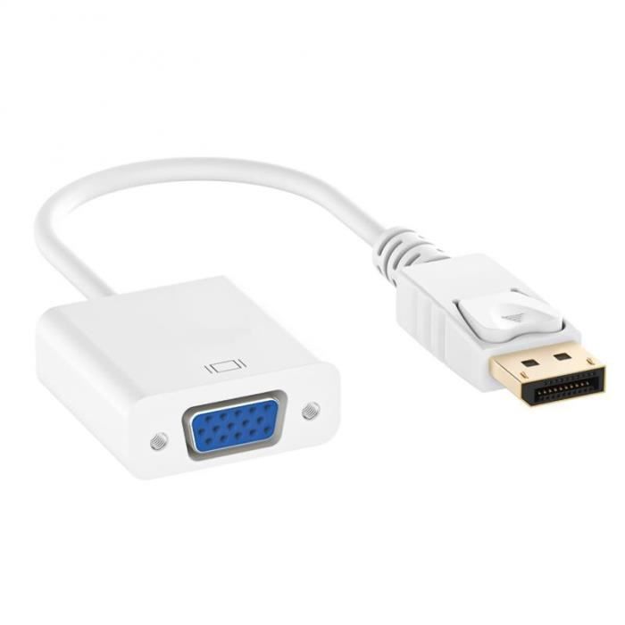 Blanc Convertisseur Displayport vers VGA, grand câble adaptateur DP ...