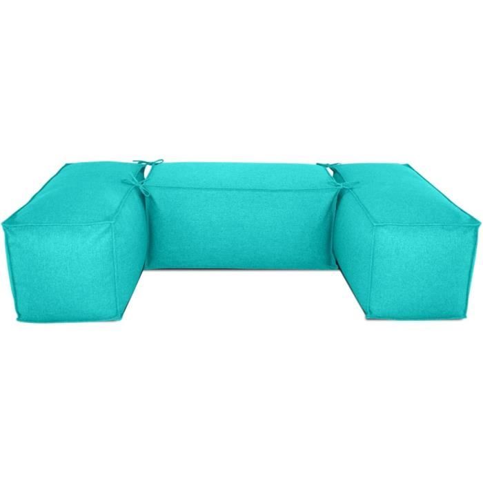 Salon De Jardin Extérieur Intérieur 220 X 110 Cm, Pouf Canapé 3 Pièces ...
