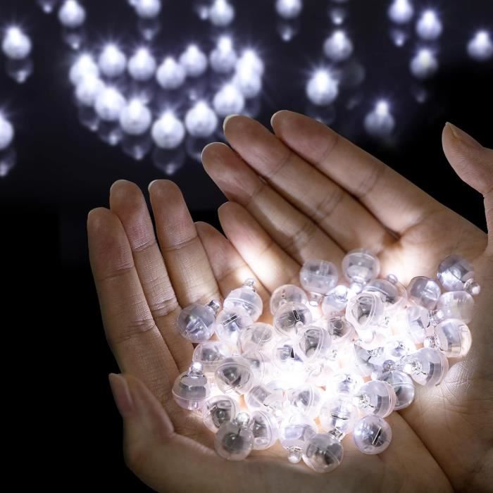 100 Pièces Mini Led Ballon Réutilisable, Led Balloon Light Rond ...