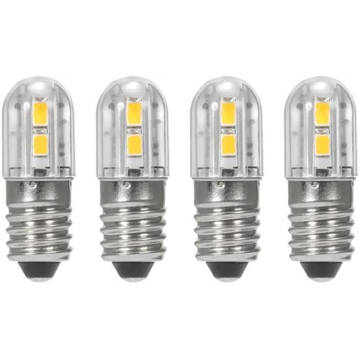 Lot de 4 ampoules LED E10 6 V avec culot à vis 2835 4 puces SMD - Mise à niveau jaune - Pour ...