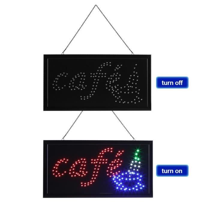 Enseigne Lumineuse Led Café Panneau Publicité Boutique Pour Vitrine