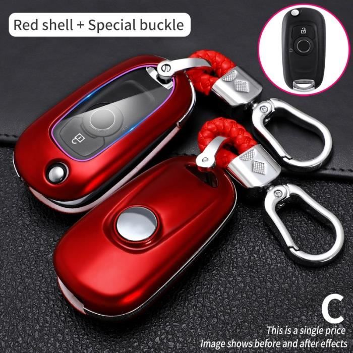 Coque clé,Couvercle de clé de voiture en Fiber de carbone, pour Opel ...