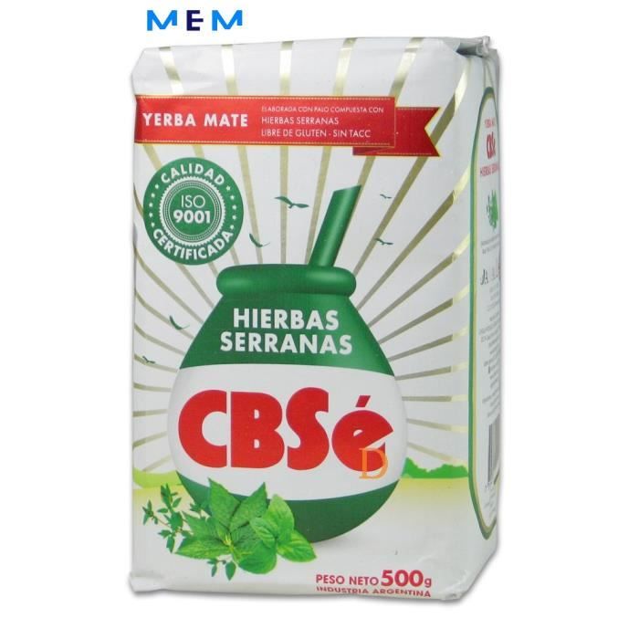 Yerba Mate saveur HIERBAS SERRANAS 500 gr CBSé - Cdiscount Au quotidien