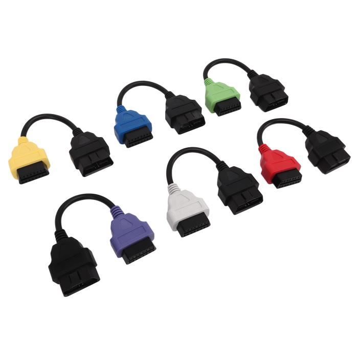 Dilwe câble de diagnostic OBD Câble Adaptateur OBD2, 6 Pièces pour Câble Adaptateur MultiECUScan ...