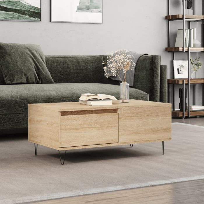 MAG Table basse Chêne sonoma 90x50x36,5 cm Bois d'ingénierie ...