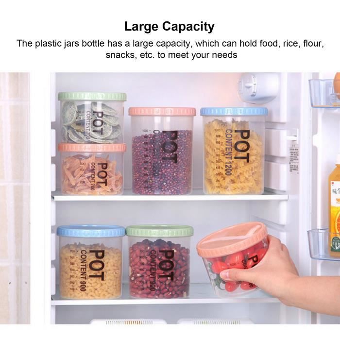 EJ.life Airtight Plastic Jars, Box Shape Storage Jars for Kitchen art ...