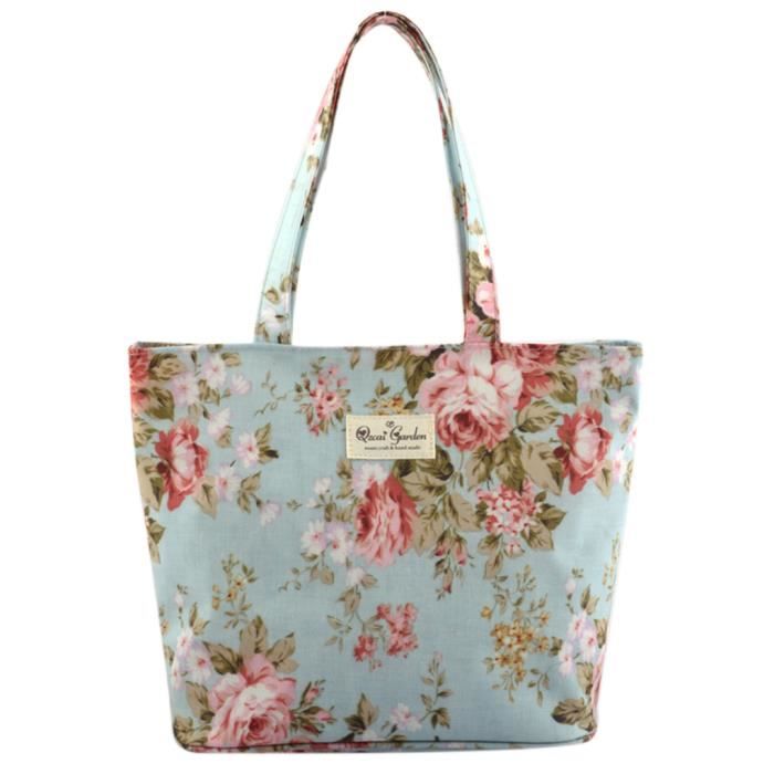 Sac à bandoulière Canvas Canvas Zipper Lotus-Rose bleu - Cdiscount ...